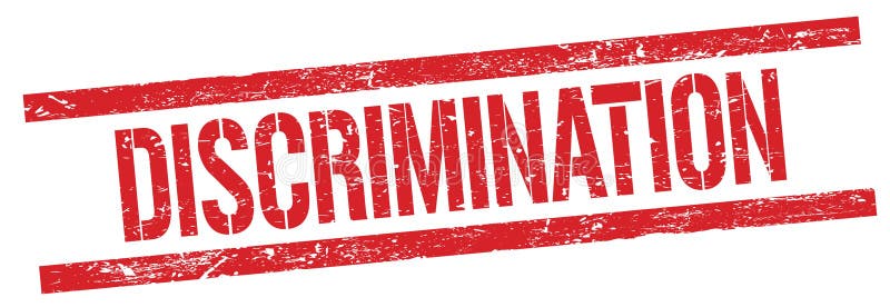 DISCRIMINATION Text on Red Grungy Rectangle Stamp Stock Illustration ...