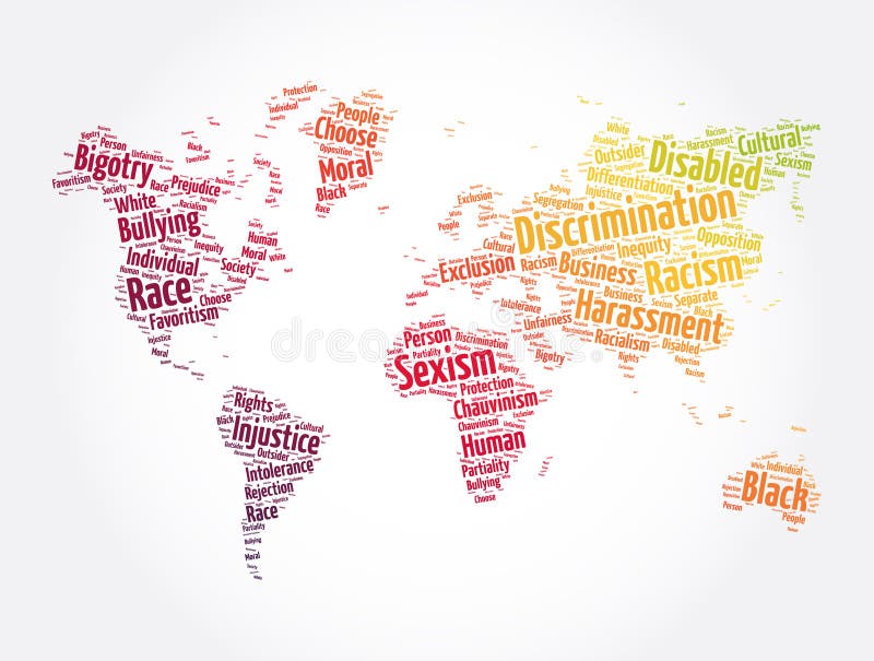Discrimination Word Cloud Collage, Social Concept Background Stock ...
