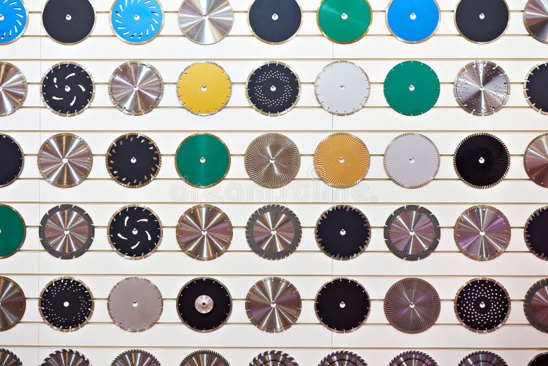 Discs for Circular Saw on Wall in Store Stock Image - Image of rotary ...