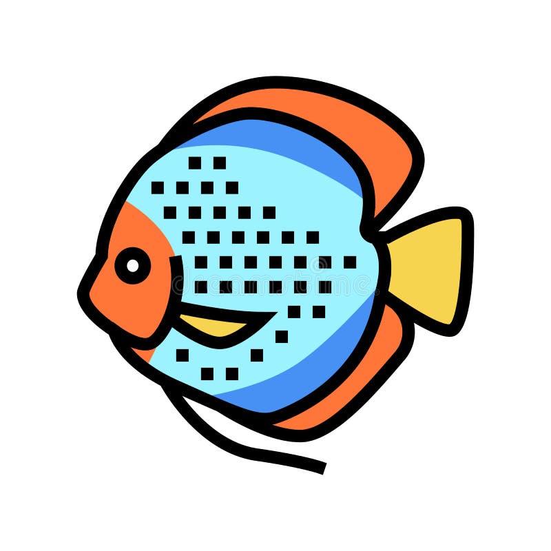 Discus Fish Color Icon Vector Illustration Stock Vector - Illustration ...