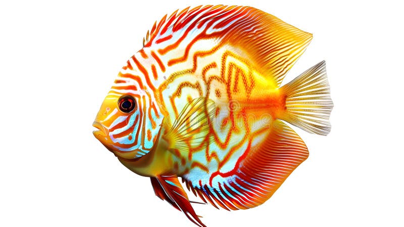 Discus Fish Full Image on Isolated White Background Stock Image - Image ...