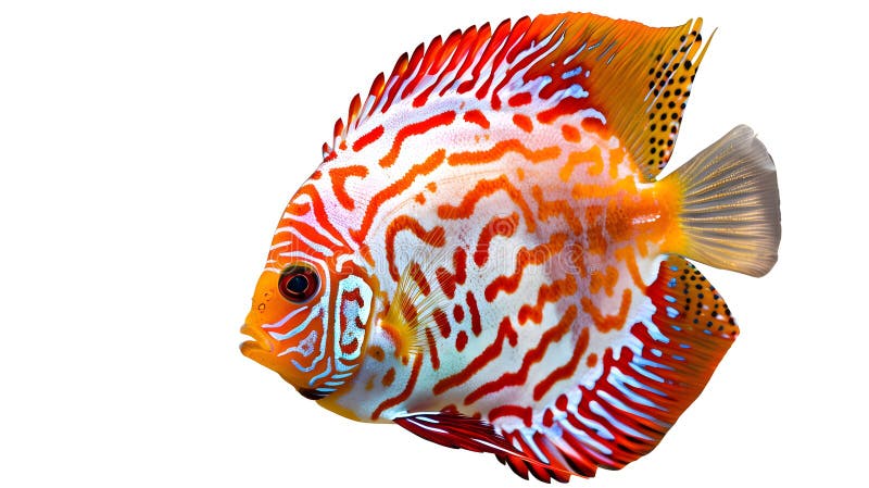 Discus Fish Full Image on Isolated White Background Stock Photo - Image ...