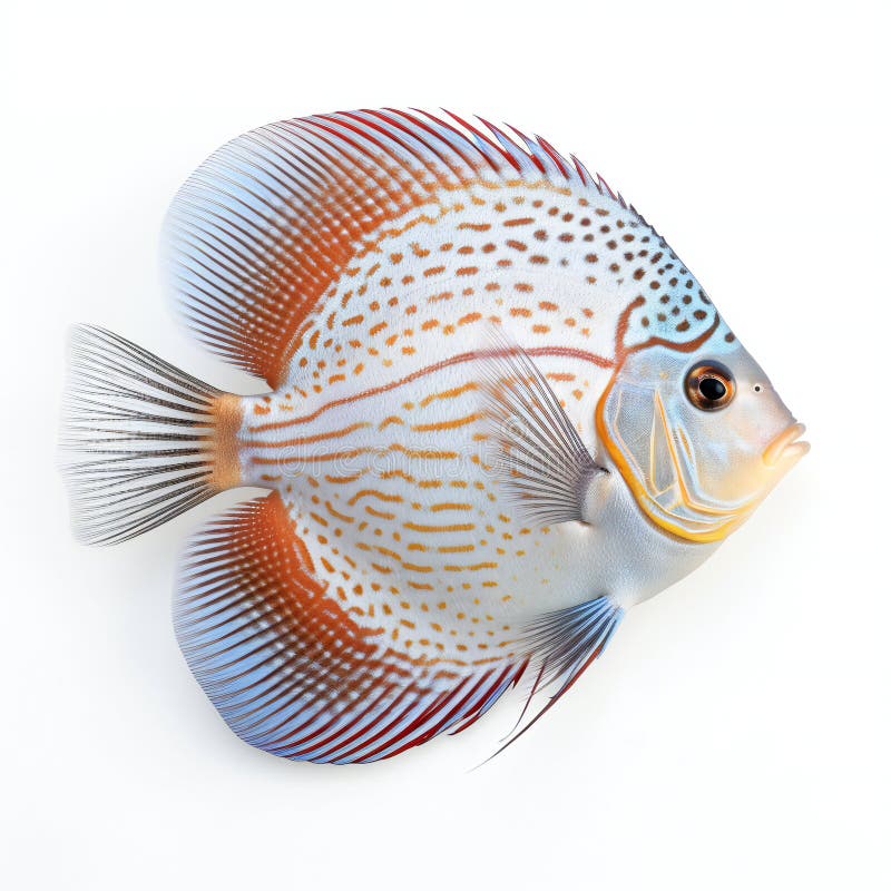 Discus White Butterfly Simple Fish Illustration Black Colour Fish Curve ...