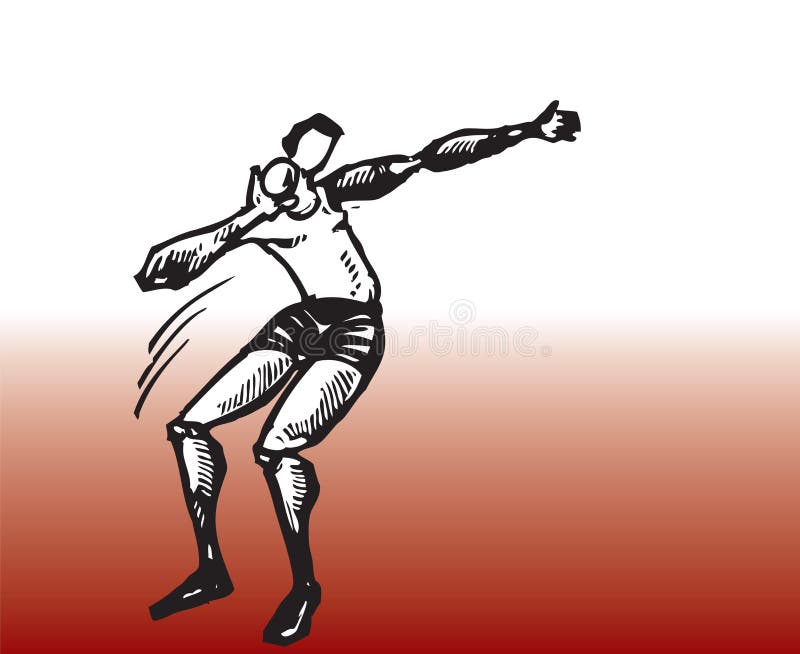 Discus throw player stock vector. Illustration of hand - 8783002