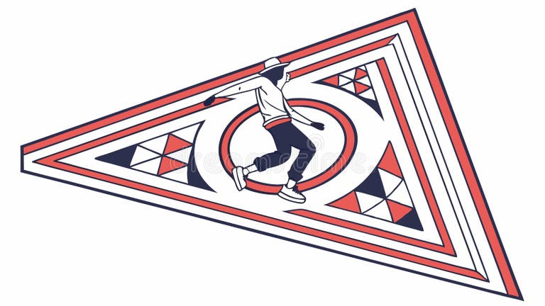 Discus Thrower Athlete in an Abstract Geometric Frame, Vector Design ...