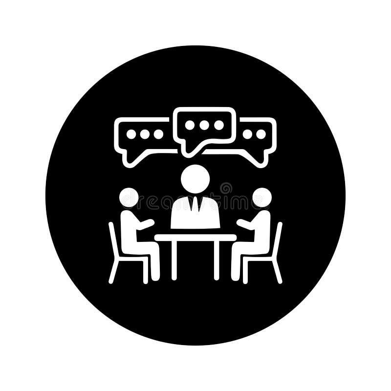 Discuss, Meeting Icon / Blue Color Stock Vector - Illustration of ...