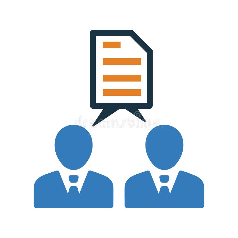 Discuss Report Vector Outline Icon Design Illustration. Business and ...
