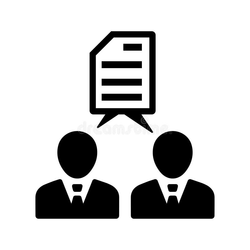 Discuss Report Vector Outline Icon Design Illustration. Business and ...
