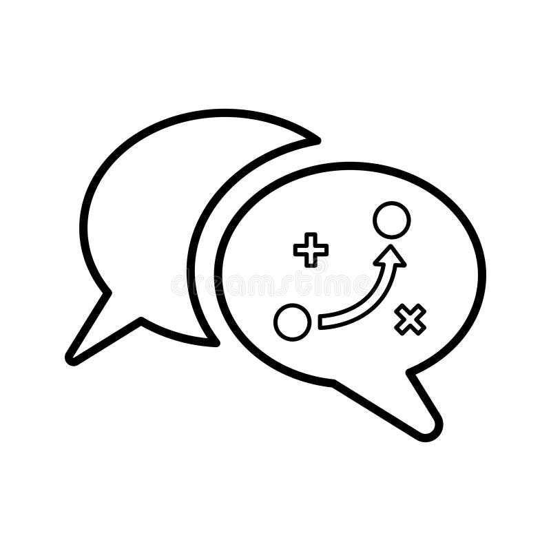Discuss Strategy Icon. Outline Design Stock Illustration - Illustration ...