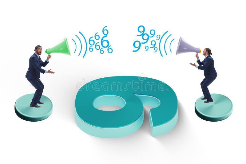 Discussie Over De Cijfers 9 En 6 Stock Foto - Image of zakenman ...