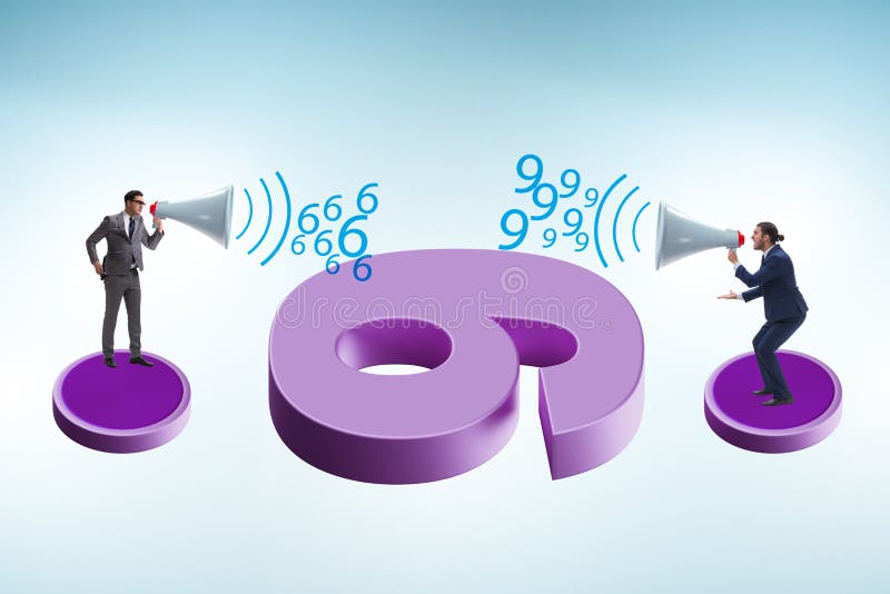 Discussie Over De Cijfers 9 En 6 Stock Afbeelding - Image of ...