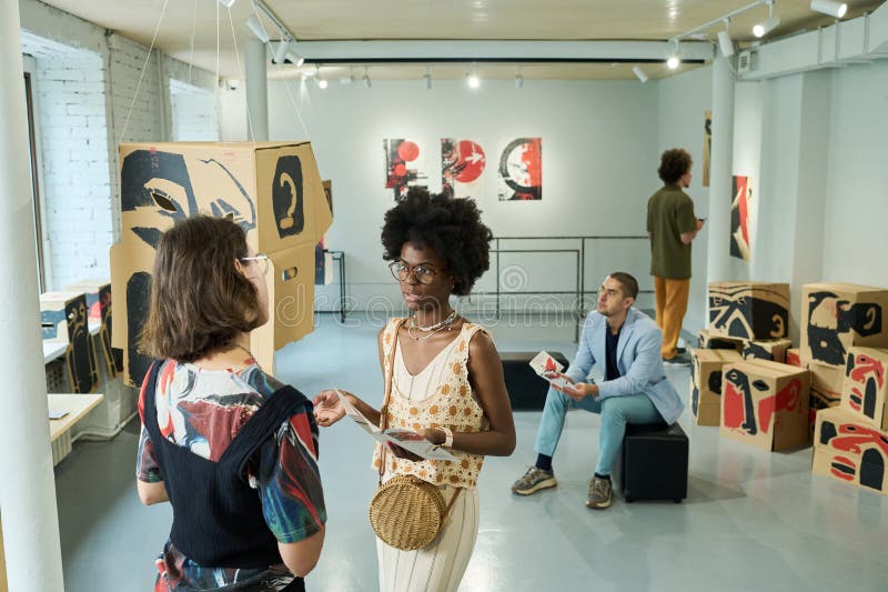 Discussing Characteristics of New Art Stock Image - Image of ...