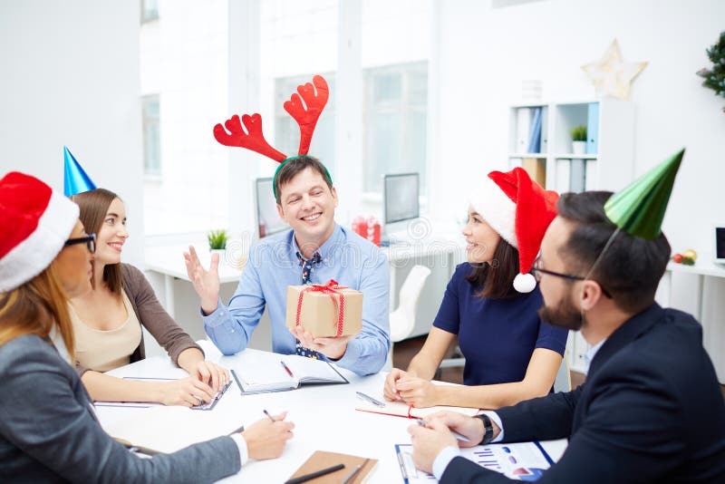 Christmas meeting stock photo. Image of businesswoman - 64106534
