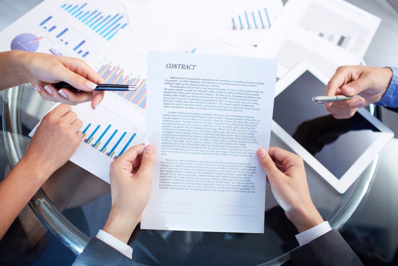 Discussing contract stock photo. Image of document, cooperation - 35375162