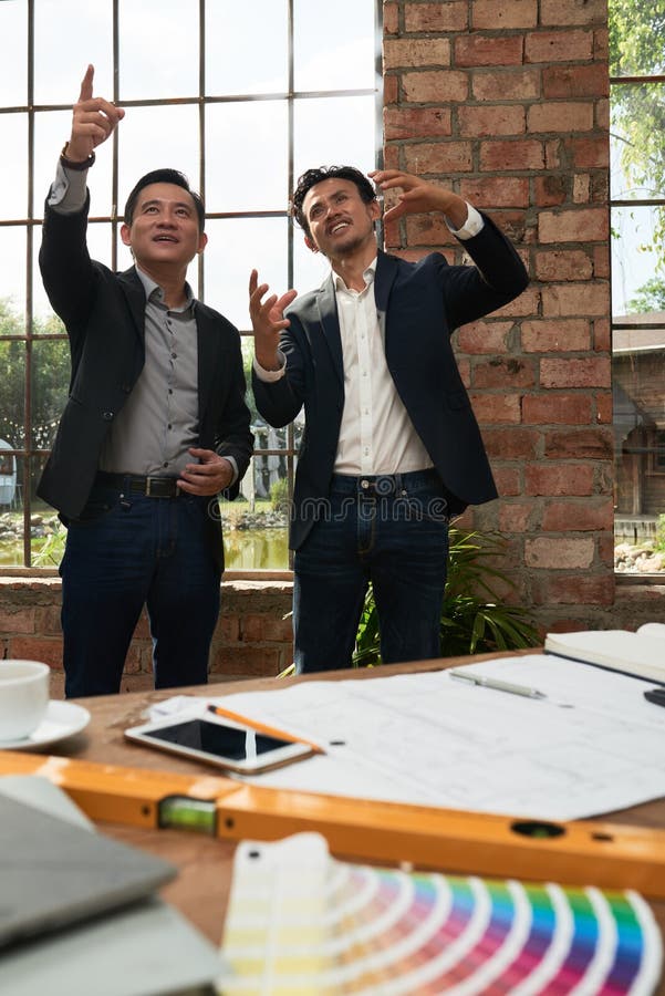 Discussing design stock photo. Image of talking, project - 125492214