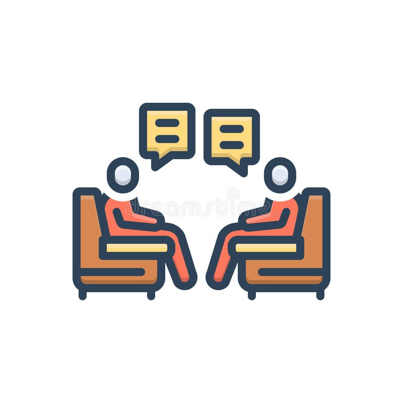 Color Illustration Icon for Discussing, Dissert and Communication Stock ...