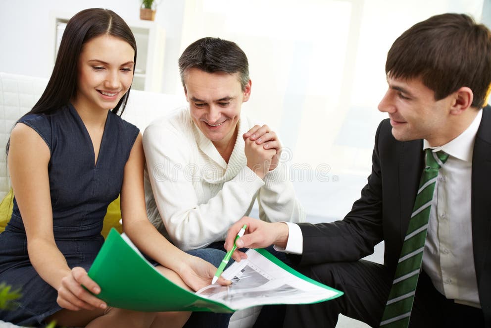 Discussing Mortgage Conditions Stock Image - Image of estate, advisor ...