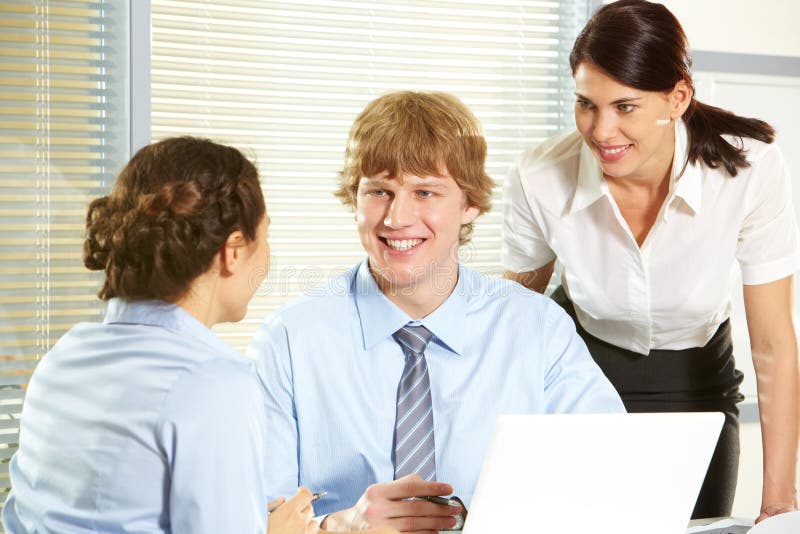 Discussing new project stock image. Image of executive - 23218287