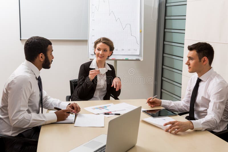 Discussing a new project. stock image. Image of black - 53571473