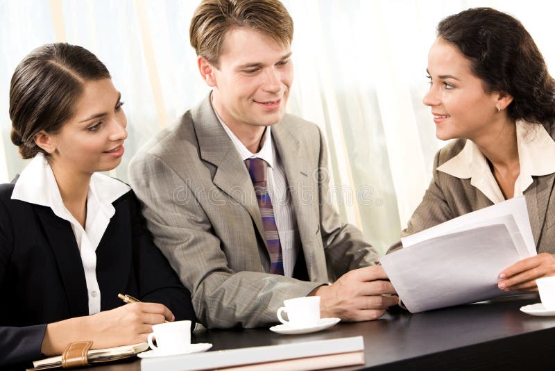 Discussing a new plan stock image. Image of boss, male - 3050983