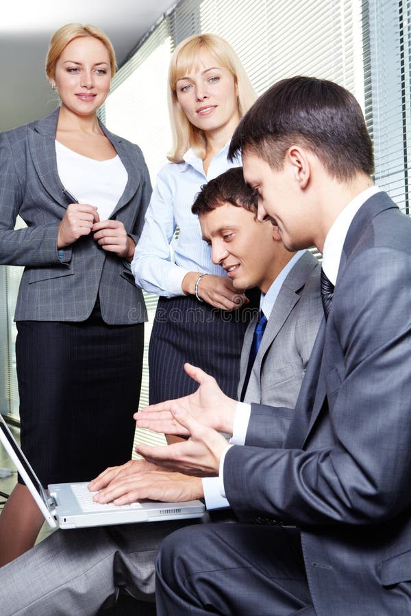 Discussing project stock photo. Image of meeting, office - 34591686