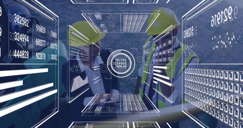 Discussing Project, Construction Workers Using Digital Data Overlay at ...