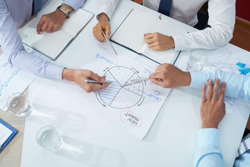 Discussing Project Development Stock Photo - Image of chart, briefing ...