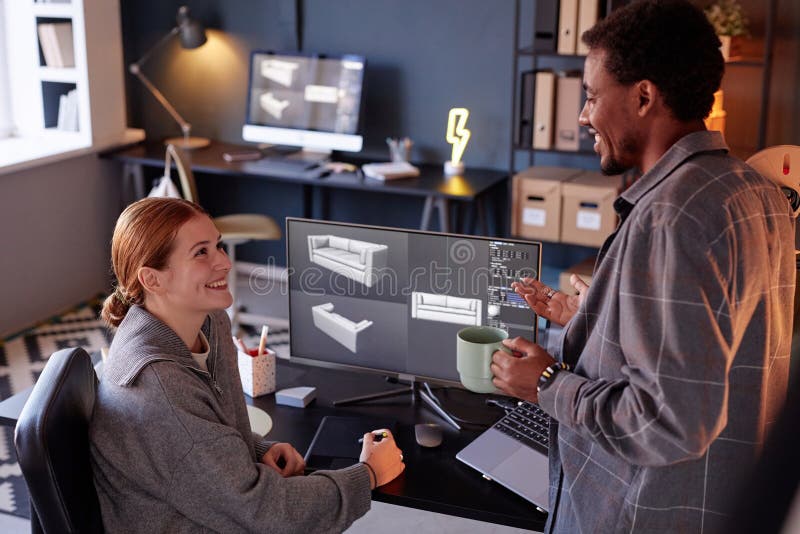 Discussing Project Plans in Modern Office Setting Stock Image - Image ...