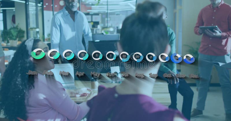 Discussing Project Timeline, Team Using Animation for Monthly Progress ...