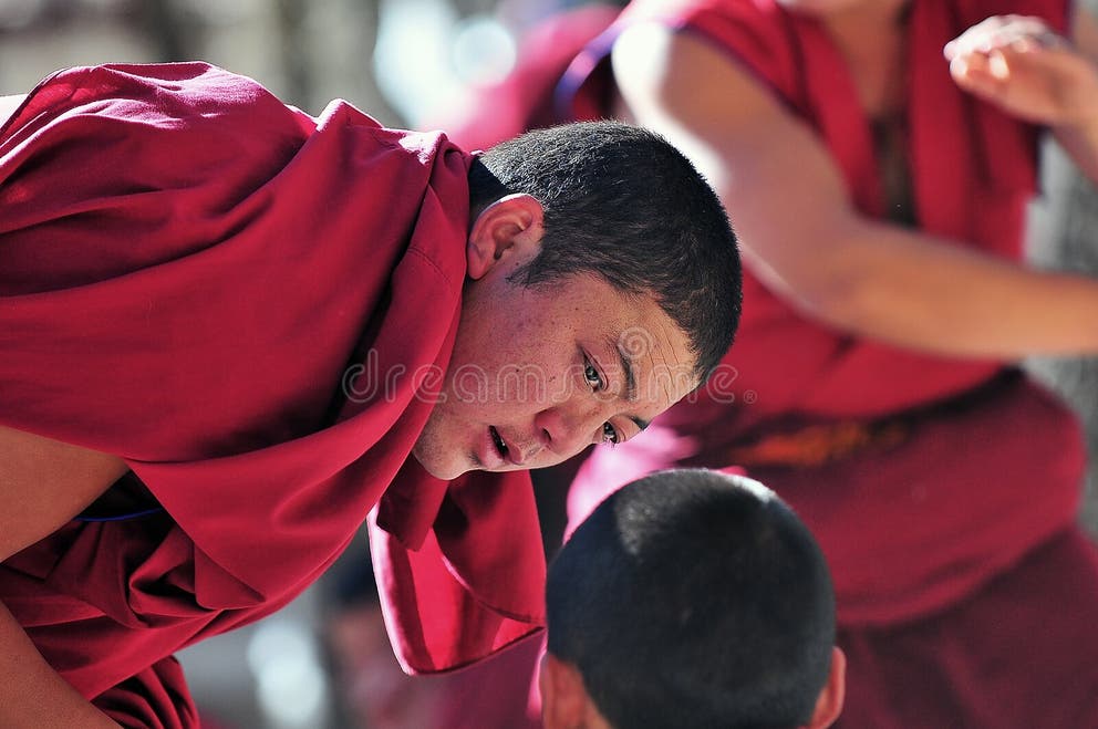 Discussing Scriptures Monks in Tibet Editorial Photography - Image of ...