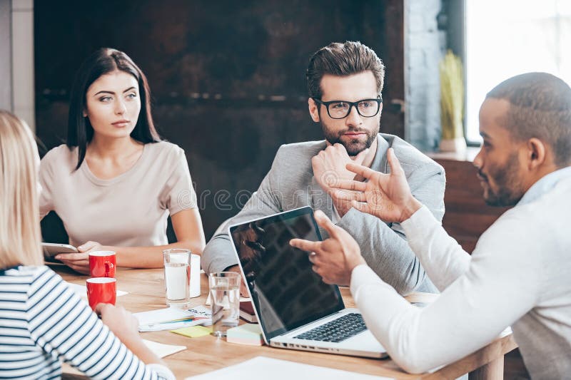 Discussing Some Business Issues. Stock Photo - Image of black, hand ...