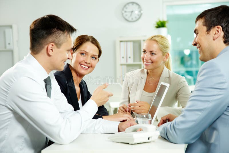 Business People Meeting Seminar Sharing Talking Thinking Concept Stock ...