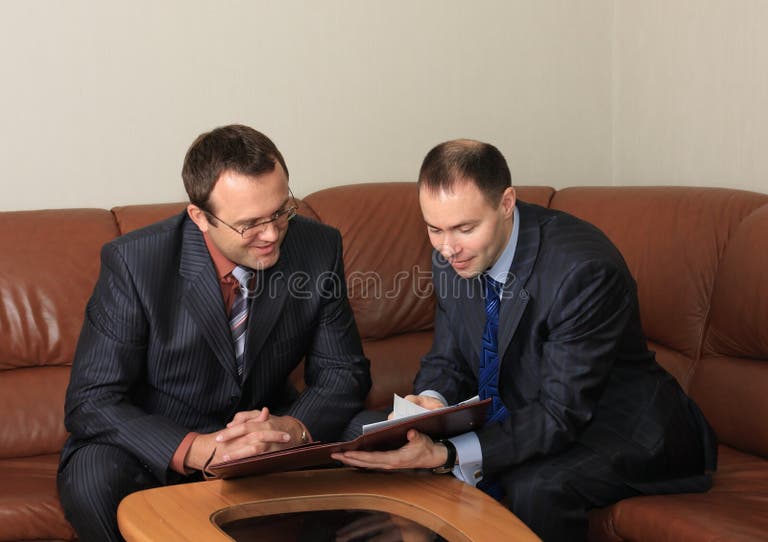 Discussion of agreement. stock image. Image of discussion - 8797895