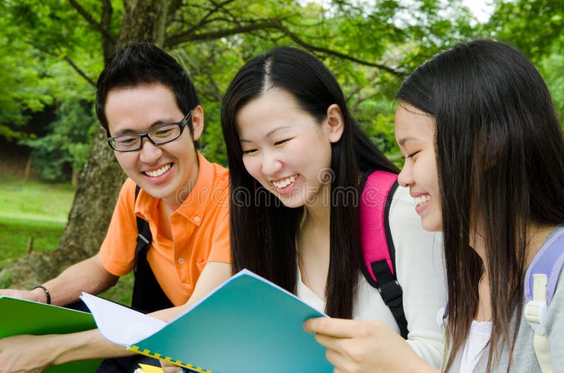 Asian students stock image. Image of okay, adult, green - 35959441