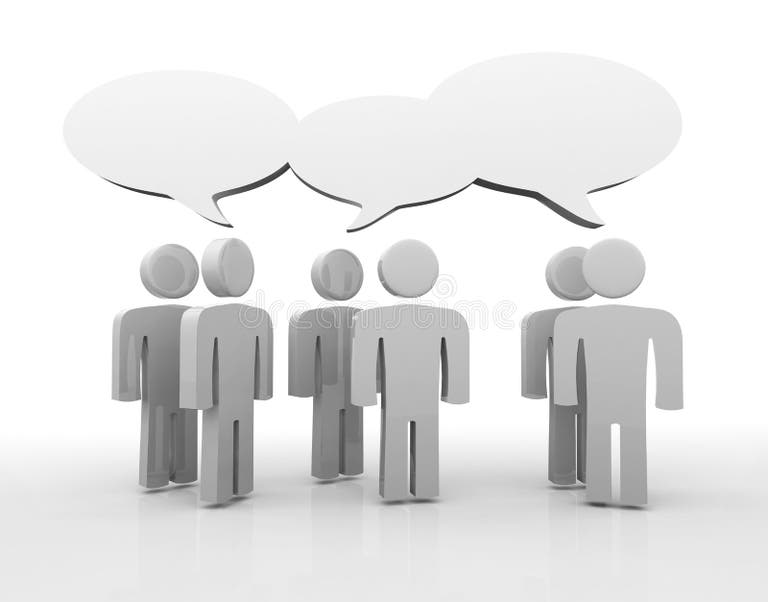 Discussion, Blank Speech Bubbles Stock Illustration - Illustration of ...