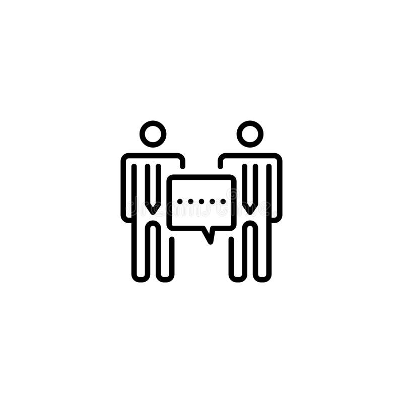 Discussion Communication Team Work Outline Icon, Logo, and Illustration ...