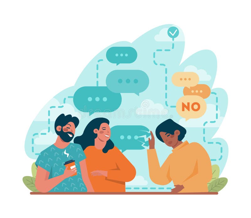 Discussion Concept. Characters with a Dialog Bubble, Communicating ...