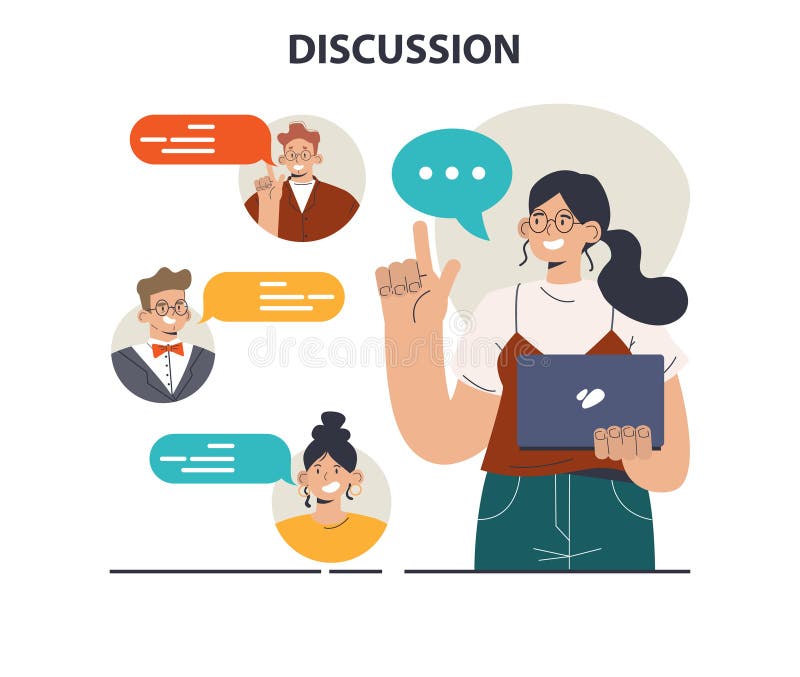 Discussion Concept. Group of Characters Communicating with Each Other ...