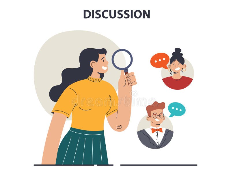 Discussion Concept. Group of Characters Communicating with Each Other ...