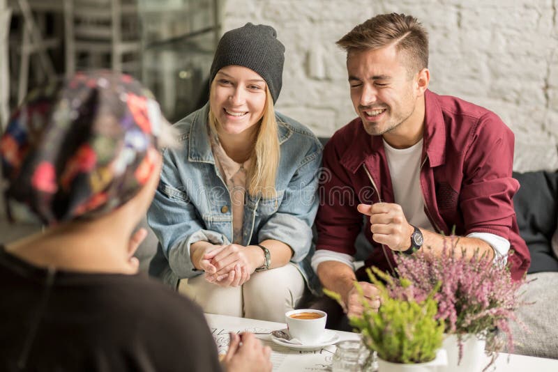 Discussion with Creative People Stock Image - Image of friends, hipster ...