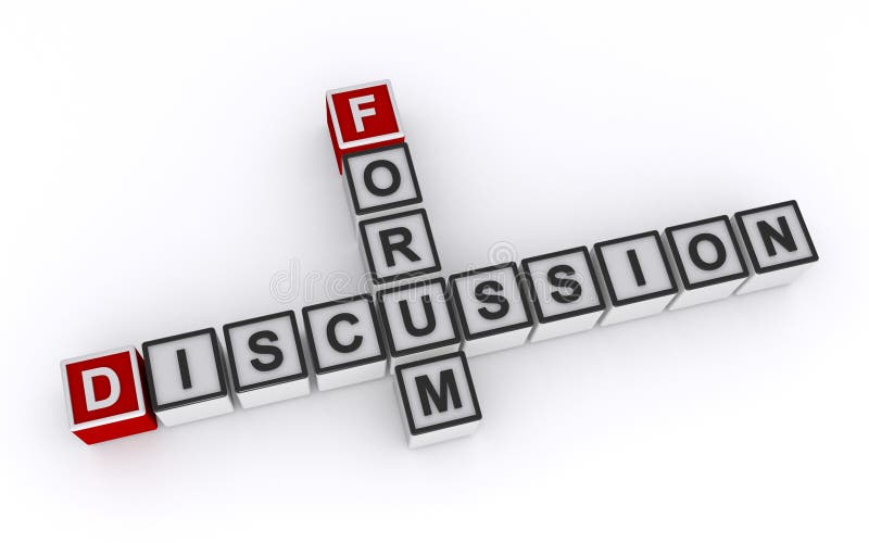 Discussion Forum Word Concepts Blue Banner Stock Vector - Illustration ...