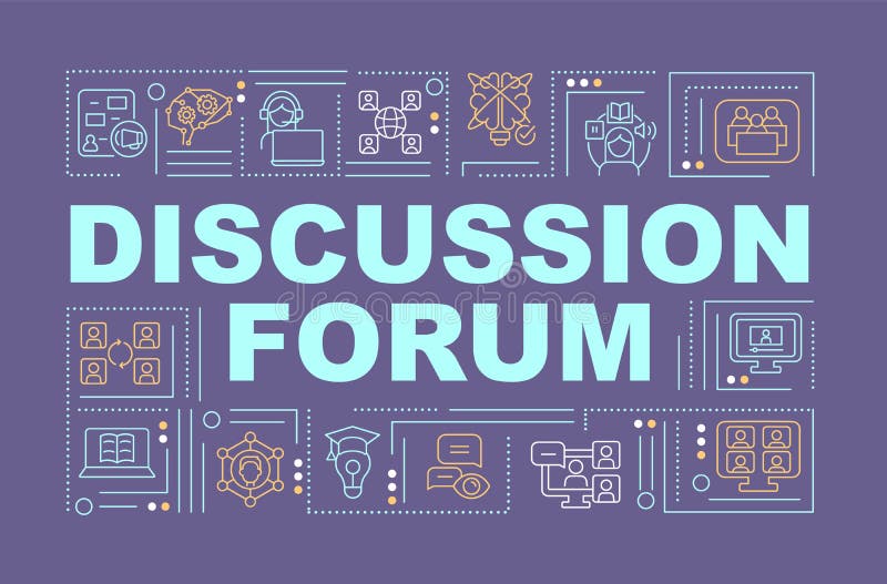 Discussion Forum Word Concepts Dark Blue Banner Stock Vector ...