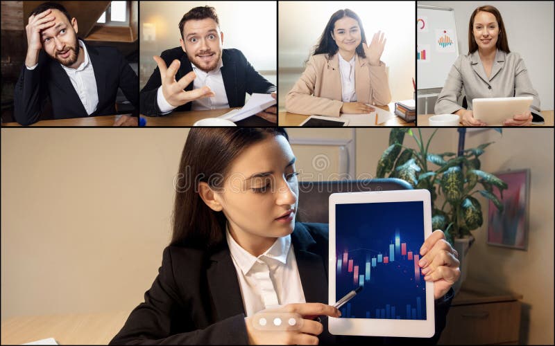 Discussion Future Project. Team Working By Group Video Call Share Ideas ...