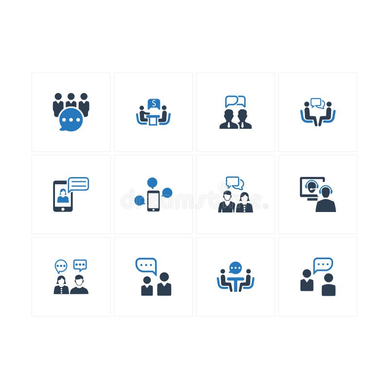 Discussion Icons - Blue Version Stock Vector - Illustration of ...