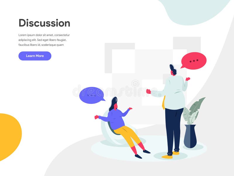 Discussion Illustration Concept. Modern Flat Design Concept of Web Page ...