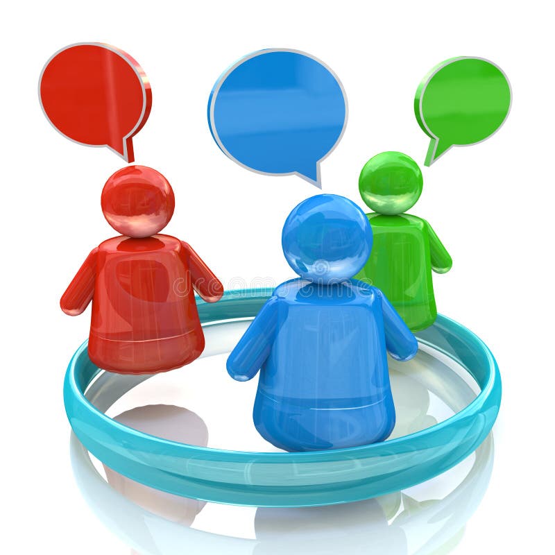 Discussion internet group stock illustration. Illustration of balloon ...