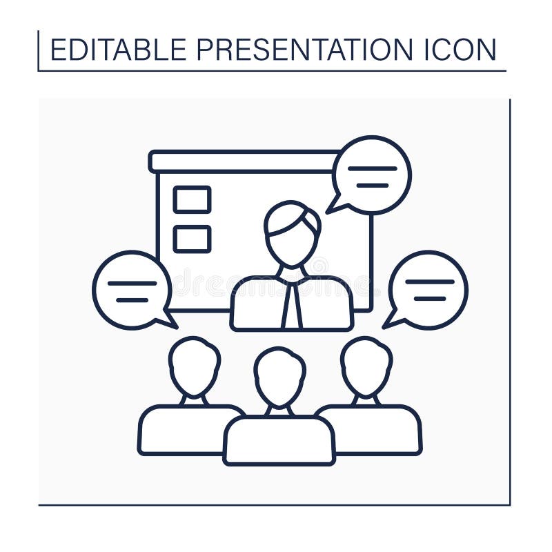 Discussion of Two Line Icon Concept. Discussion of Two Flat Vector ...