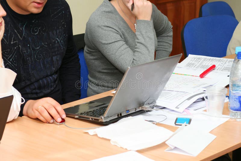 Discussion on the Meeting, Three Students Around Stock Image - Image of ...
