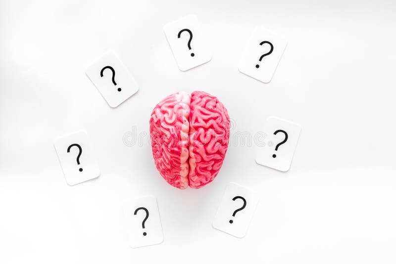 Brain Storm and Business Ideas Concept with Brain and Question Mark on ...