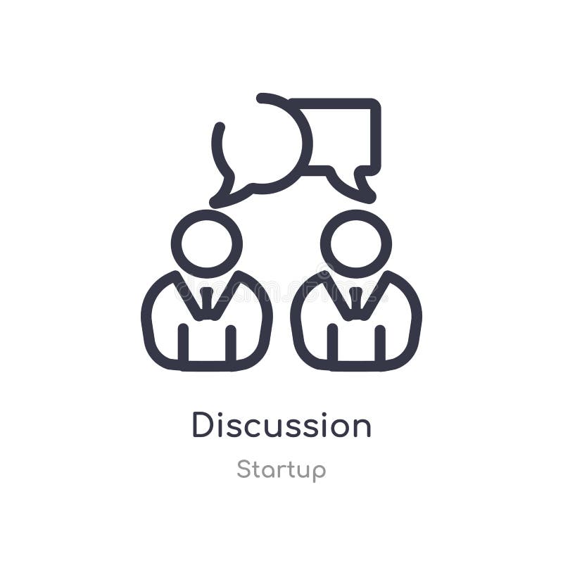 Discussion Outline Icon. Isolated Line Vector Illustration from Startup ...